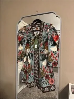 FARM Rio | Dresses | Nwt Farm Rio Floral Puff Sleeve Midi Dress In ...